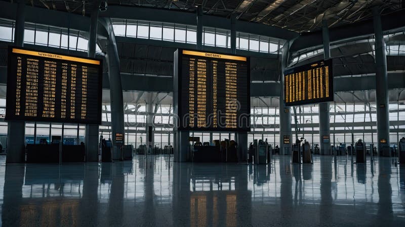 The Foreground Displays a Highly Reflective, Polished, Light Gray Floor ...
