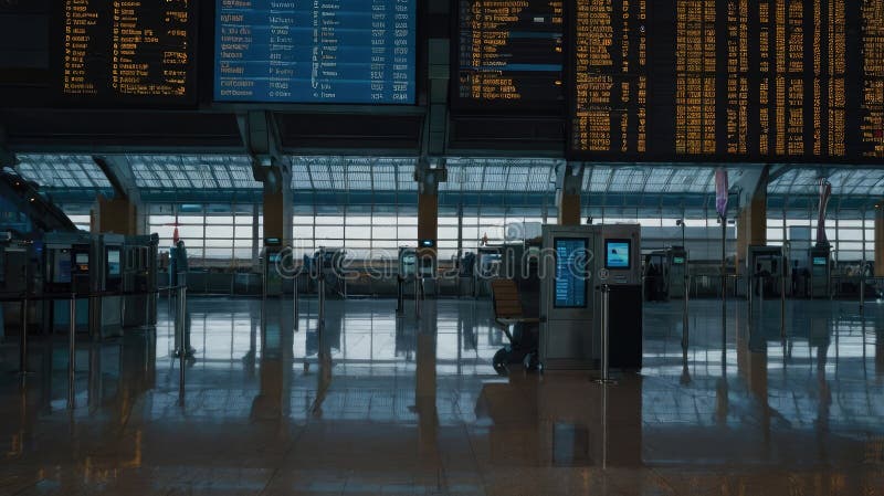 The Foreground Displays a Highly Reflective, Polished, Light Gray Floor ...