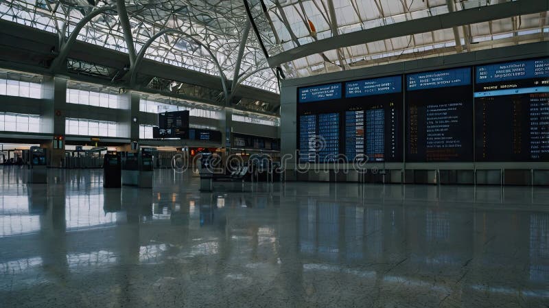 The Foreground Displays a Highly Reflective, Polished, Light Gray Floor ...