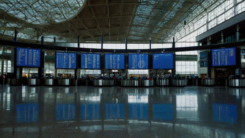 The Foreground Displays a Highly Reflective, Polished, Light Gray Floor ...