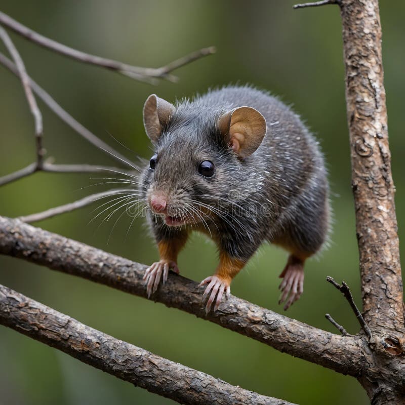 Mid-Leap Majesty: Silver-Headed Antechinus Displaying Its Agility Stock ...
