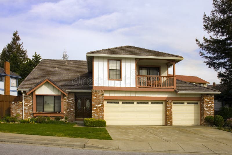 Mid range home stock photo. Image of masonry, doors, steps - 4774752