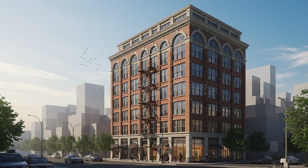 A Mid-rise Brick Building with Classical Architectural Elements ...