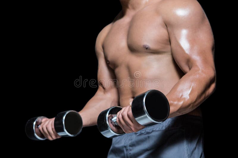 Mid Section of a Bodybuilder Man with Arms Crossed Stock Image - Image ...