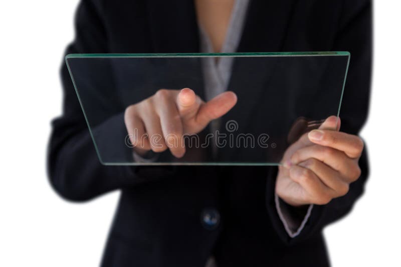 Touching the Glass with Finger Stock Image - Image of concept, idea ...