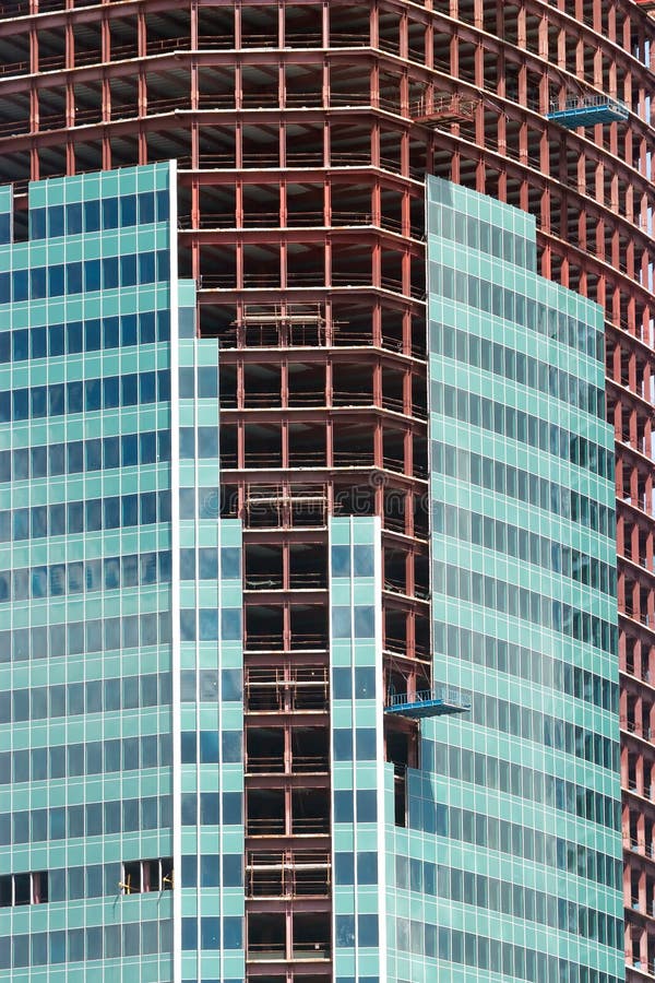 Mid Section of Multi-storey Building Constructing with Close Up Stock ...