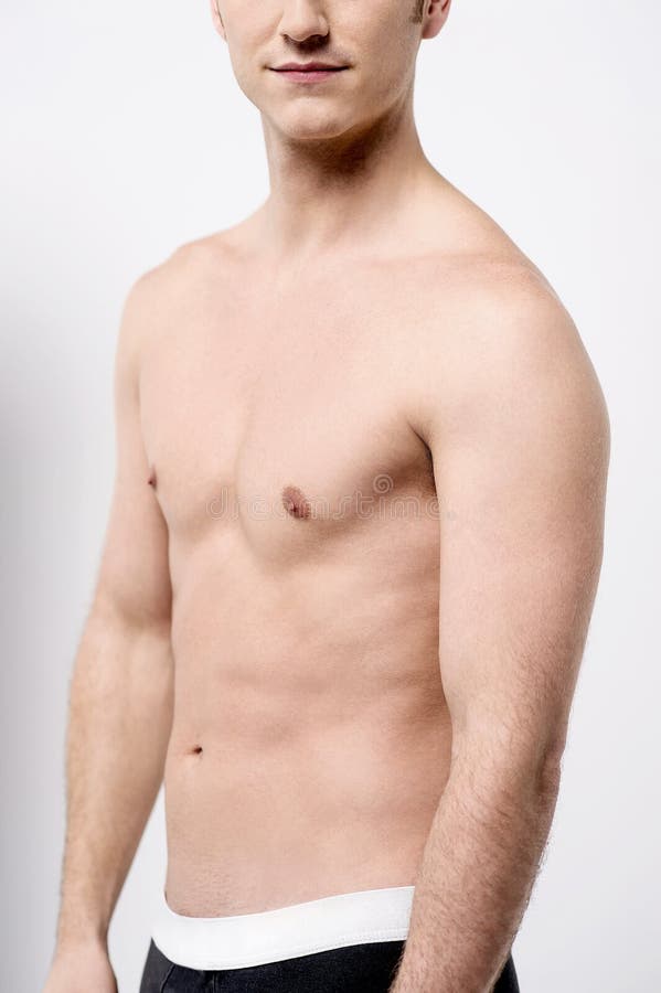 Mid Section of Muscular Male. Stock Image - Image of slim, underwear ...