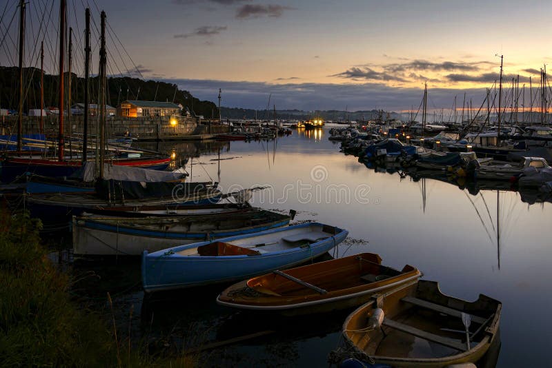 First Light - Mylor Yacht Harbour - Cornwall Editorial Stock Photo ...