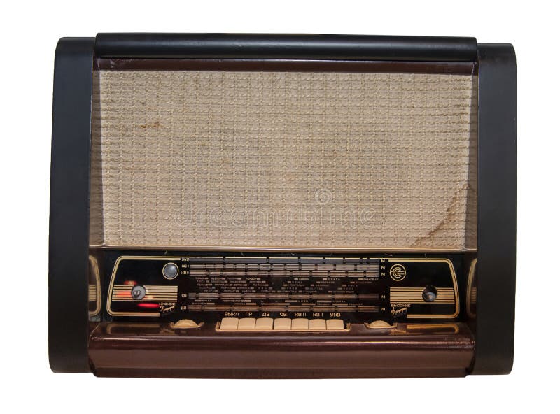 Mid 20th Century Radio Receiver - Isolated on White Stock Image - Image ...