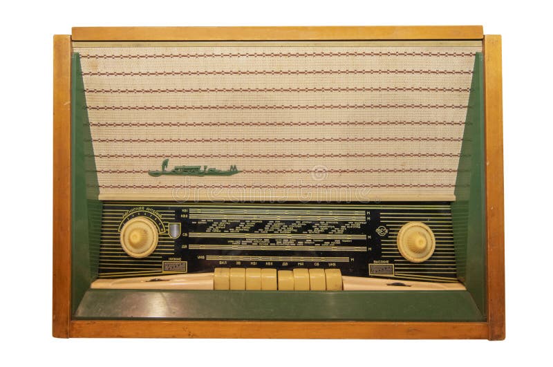 Mid 20th Century Radio Receiver - Isolated on White Stock Image - Image ...
