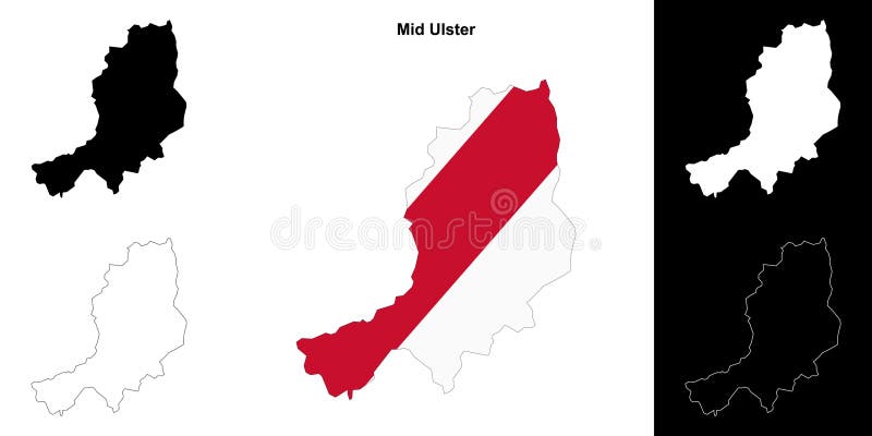Mid Ulster outline map stock vector. Illustration of icon - 334729133