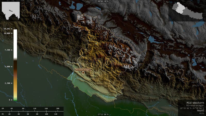 Mid-Western, Nepal - Composition. Physical Stock Illustration ...