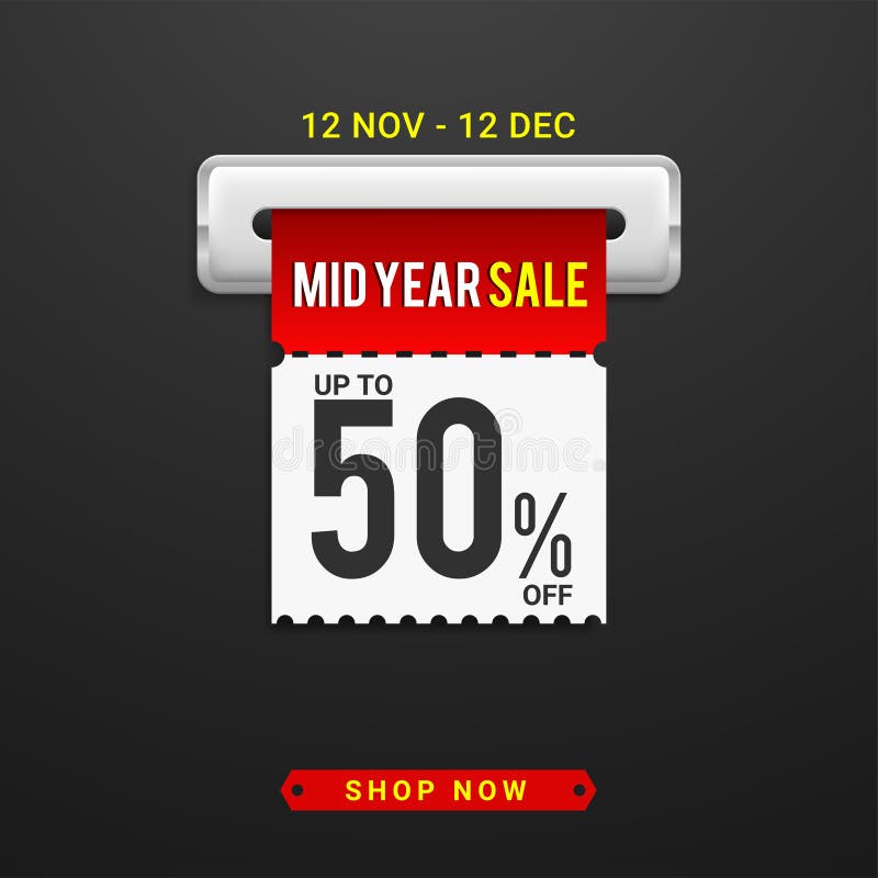 Mid Year Sale Special Offer Banner Template Stock Vector - Illustration ...