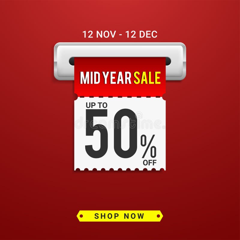 Mid Year Sale Special Offer Banner Template Stock Vector - Illustration ...