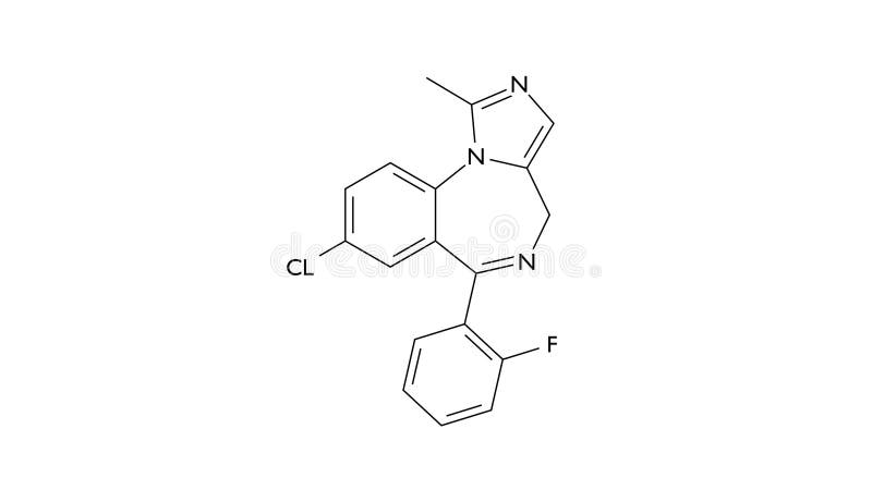 Midazolam Molecule, Structural Chemical Formula, Ball-and-stick Model ...