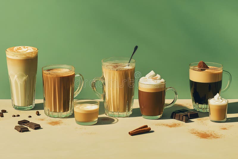 Midday Coffee Drink Display Stock Photo - Image of milk, drinks: 345001218