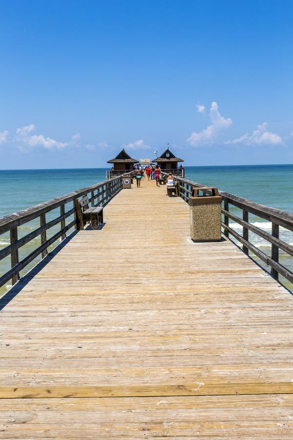 Midday at the Pier in Naples, Florida, Gulf of Mexico Stock Image ...