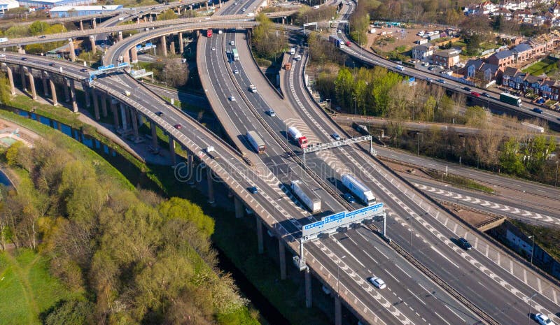 Midday Traffic at Spaghetti Junction, the Gravelly Hill Interchange in ...