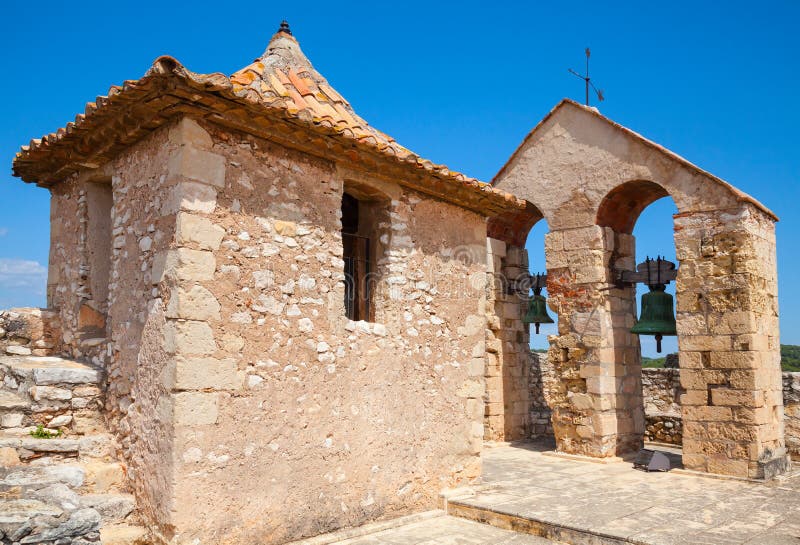 Middeleeuws Steenkasteel in Calafell Stad, Spanje Stock Foto - Image of ...