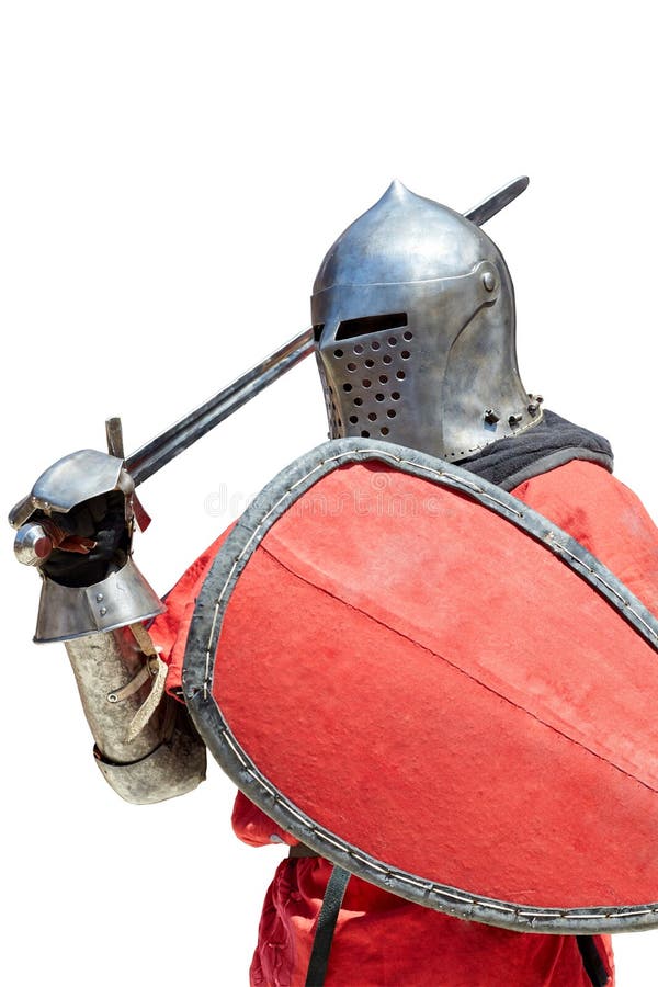 Middeleeuwse Ridder Met Het Zwaard En Het Schild Stock Foto - Image of ...