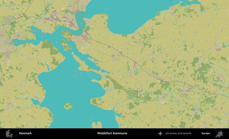 Middelfart Kommune, Denmark. Topographic Humanitarian Stock ...