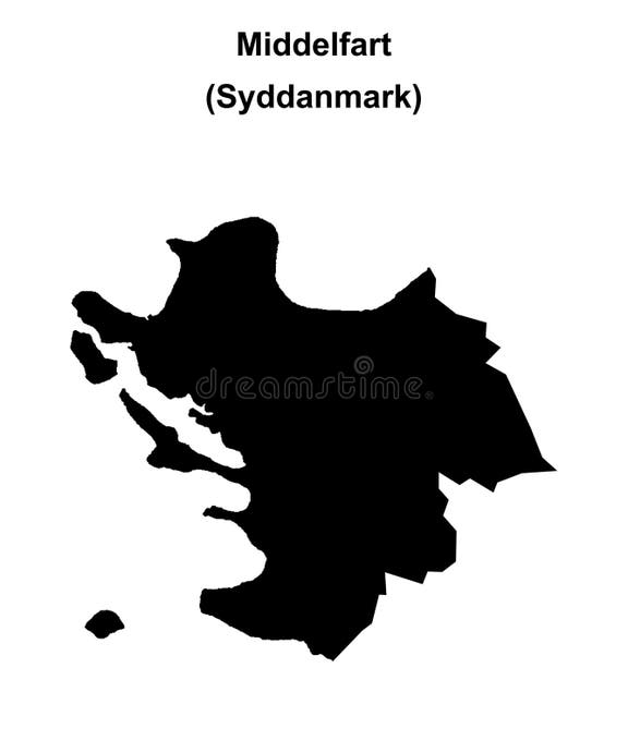 Middelfart outline map stock illustration. Illustration of boundaries ...