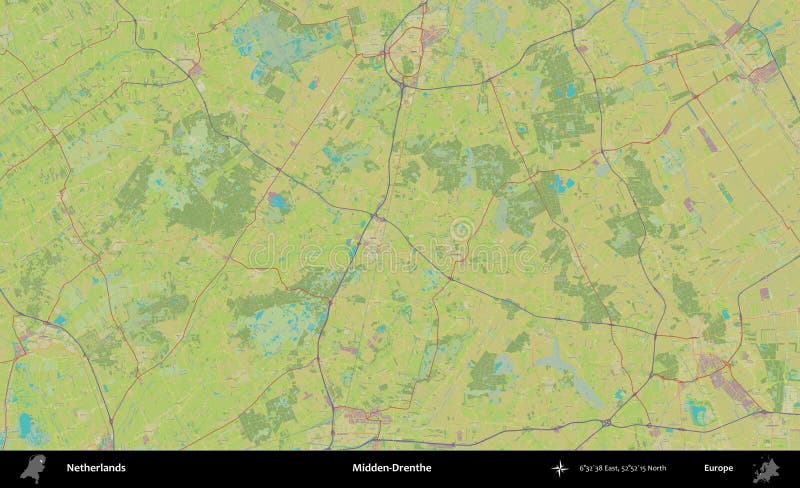 Midden-Drenthe, Netherlands. Topographic Humanitarian Stock Illustration - Illustration of ...
