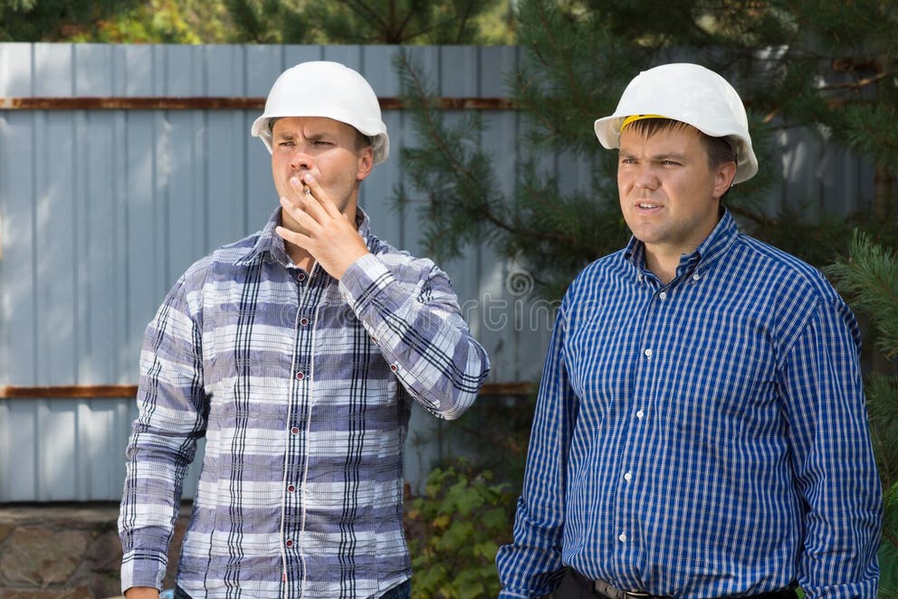 Middle Age Building Planners at Construction Site Stock Photo - Image ...