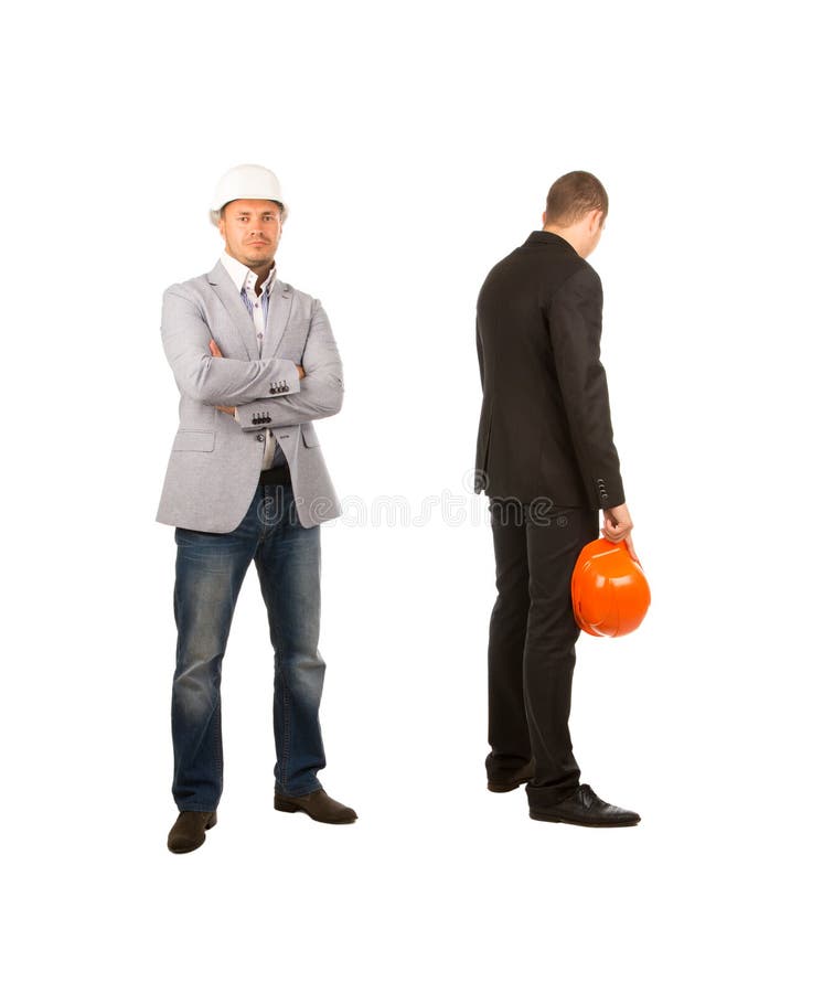 Middle Age Engineers Facing Different Directions Stock Photo - Image of ...