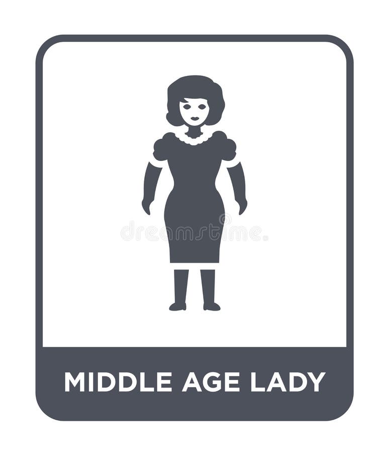 Middle Age Lady Vector Icon Isolated on Transparent Background, Stock ...