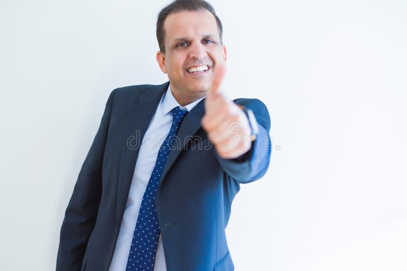 Middle Age Man Doing Postive Gesture with Thumbs Up Smiling To the ...
