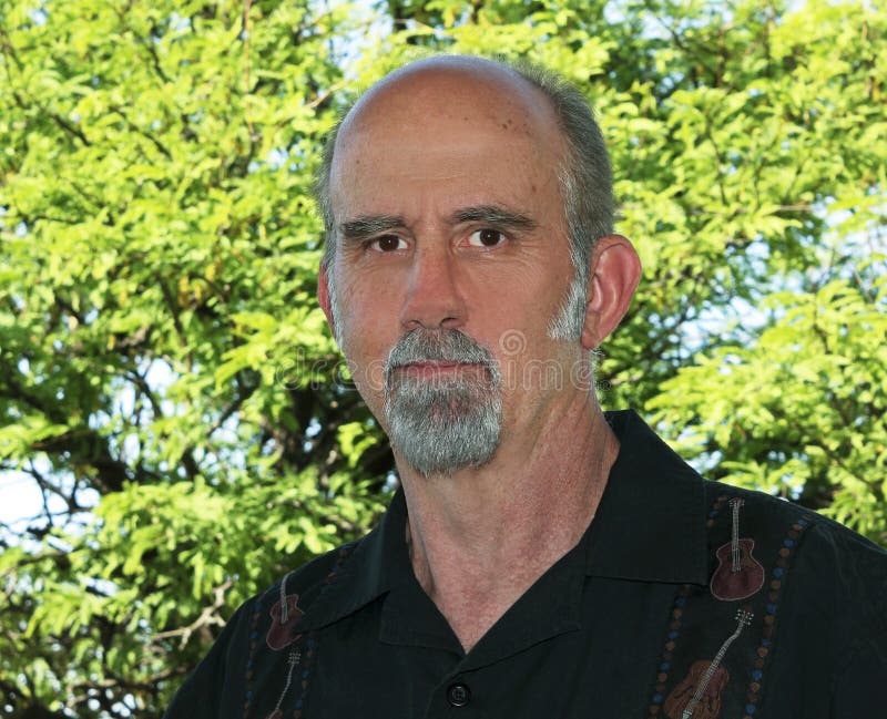A Middle Age Man in a Garden Stock Image - Image of bald, green: 41691941