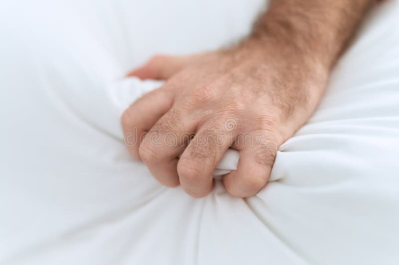 Middle Age Man Having Orgasm on Bed at Bedroom Stock Image - Image of ...