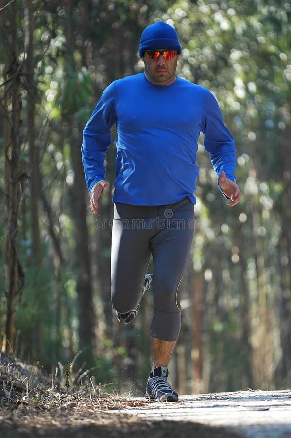 Middle age man running stock image. Image of trees, peace - 6941445