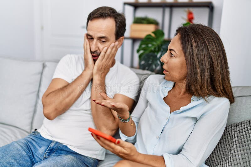 Middle Age Man and Woman Couple with Problem for Infidelity Using ...