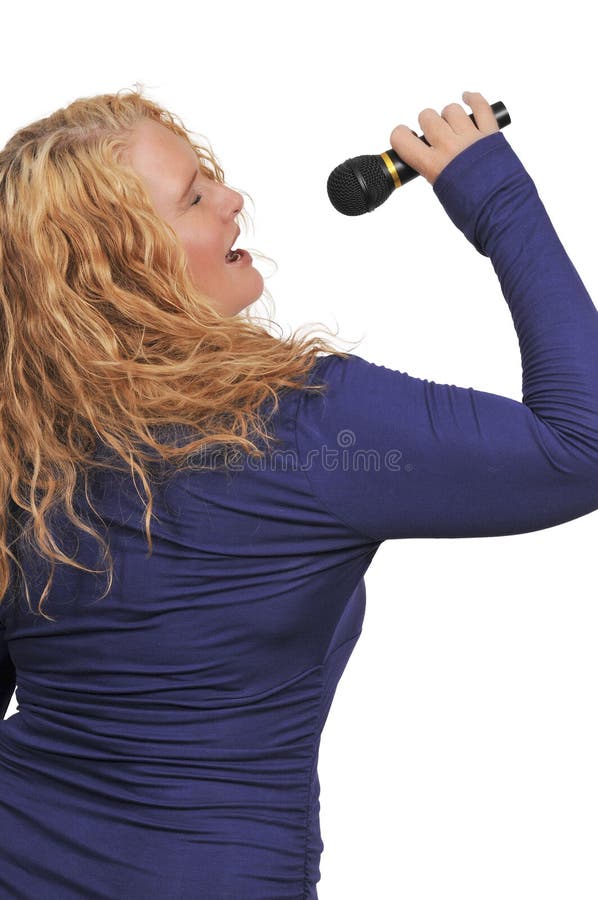 Middle Age Woman Singer stock photo. Image of club, record - 92625990