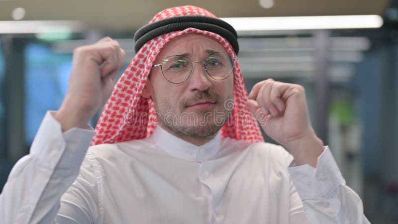 Middle Aged Arab Man Dancing Stock Image - Image of employee, laughing ...