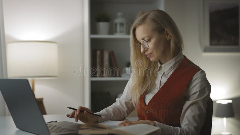 Woman learning language stock footage. Video of student - 259944136