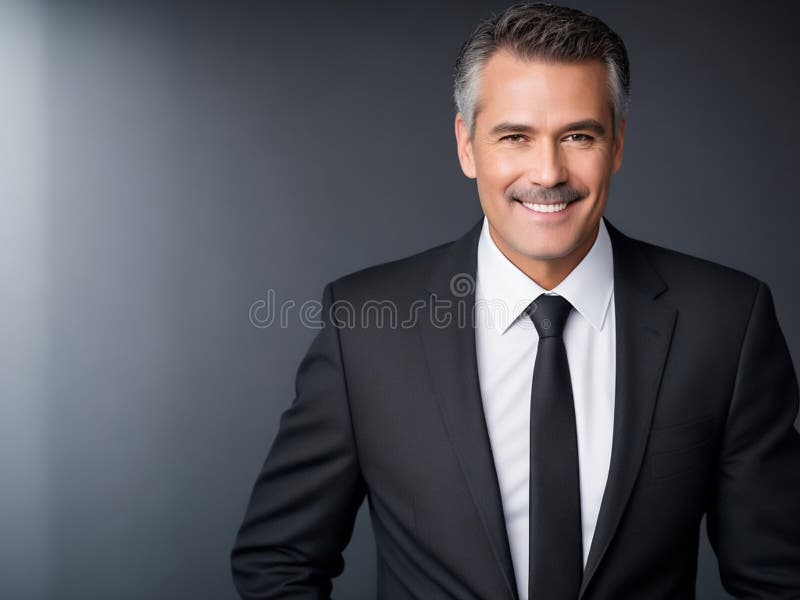 Middle Aged Business Man Ceo Executive Looking Stock Illustration ...