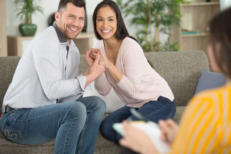Middle-aged Couple Solving Problems during Marital Therapy with Psychologist Stock Image - Image ...