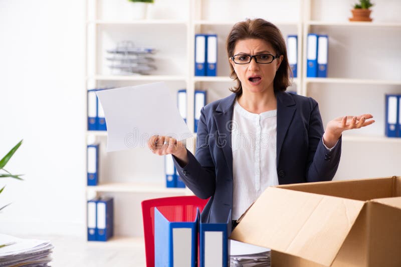 Middle-aged Female Employee Being Fired from Her Work Stock Photo ...