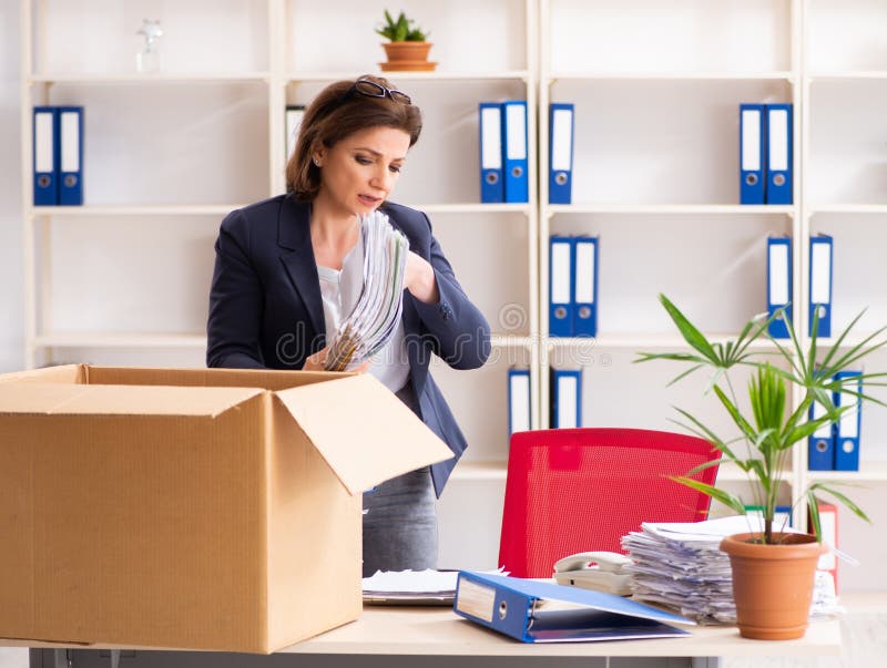 Middle-aged Female Employee Being Fired from Her Work Stock Photo ...