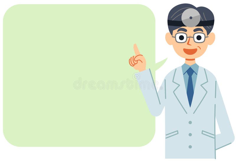 Illustration of a Smiling Middle-aged Male Doctor Wearing a White Coat ...