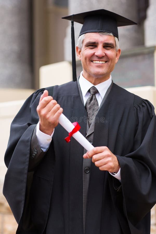 Middle aged male graduate stock photo. Image of mature - 37038460