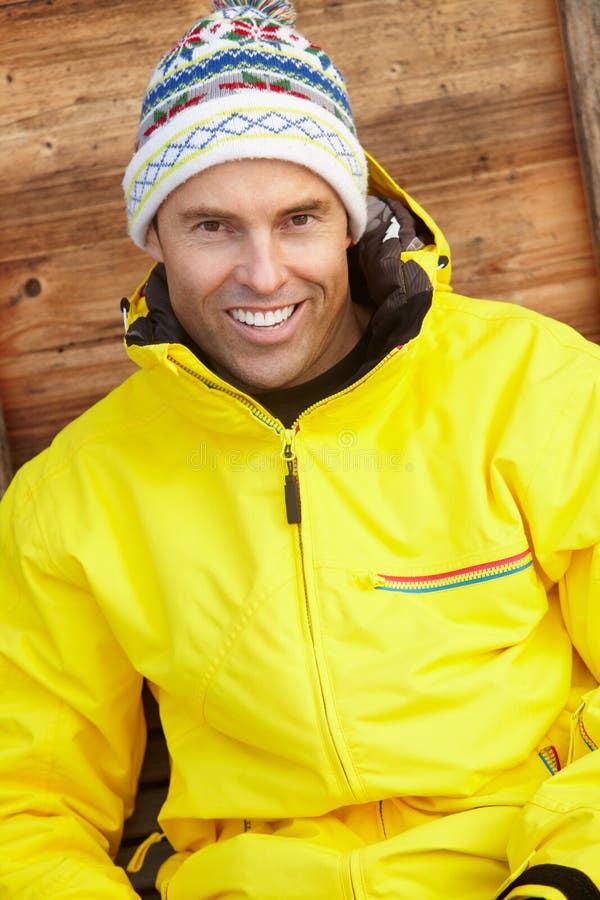 Middle Aged Man Dressed for Cold Weather Stock Photo - Image of smiling ...