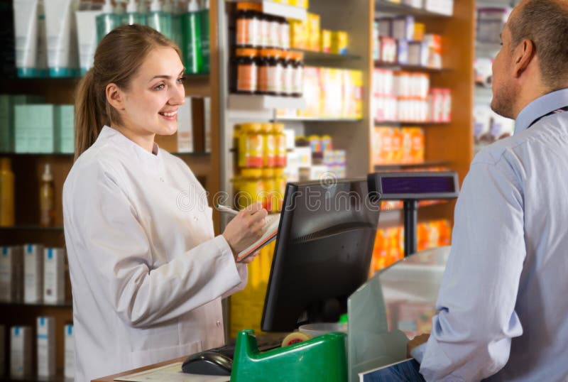 Middle Aged Man at Drugstore Stock Image - Image of people, mature ...