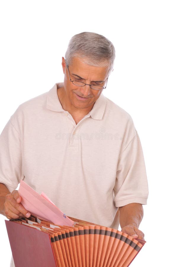 Middle Aged Man with File Box Stock Photo - Image of aged, mature: 10457228