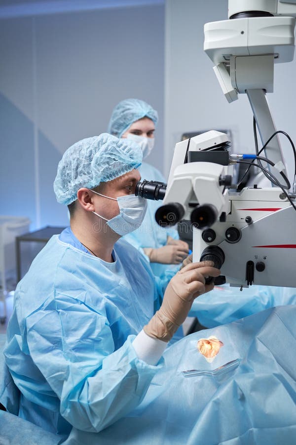 Operating Microscope Close-up. Sterile Operating Room in a Veterinary ...