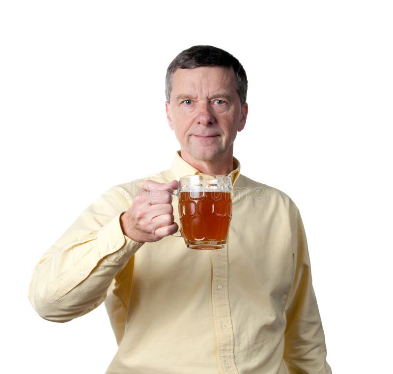 Middle Aged Man with Pint of Beer Stock Image - Image of brew, drink ...