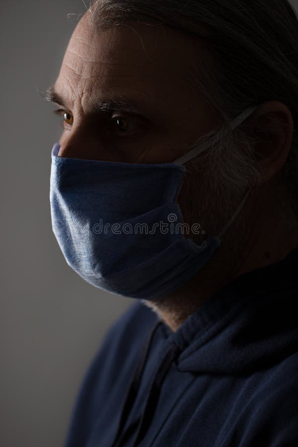 Middle-aged Man with Protective Mask Stock Image - Image of cold, hand ...